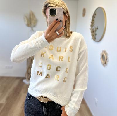 Pull Louis Karl coco marc blanc or